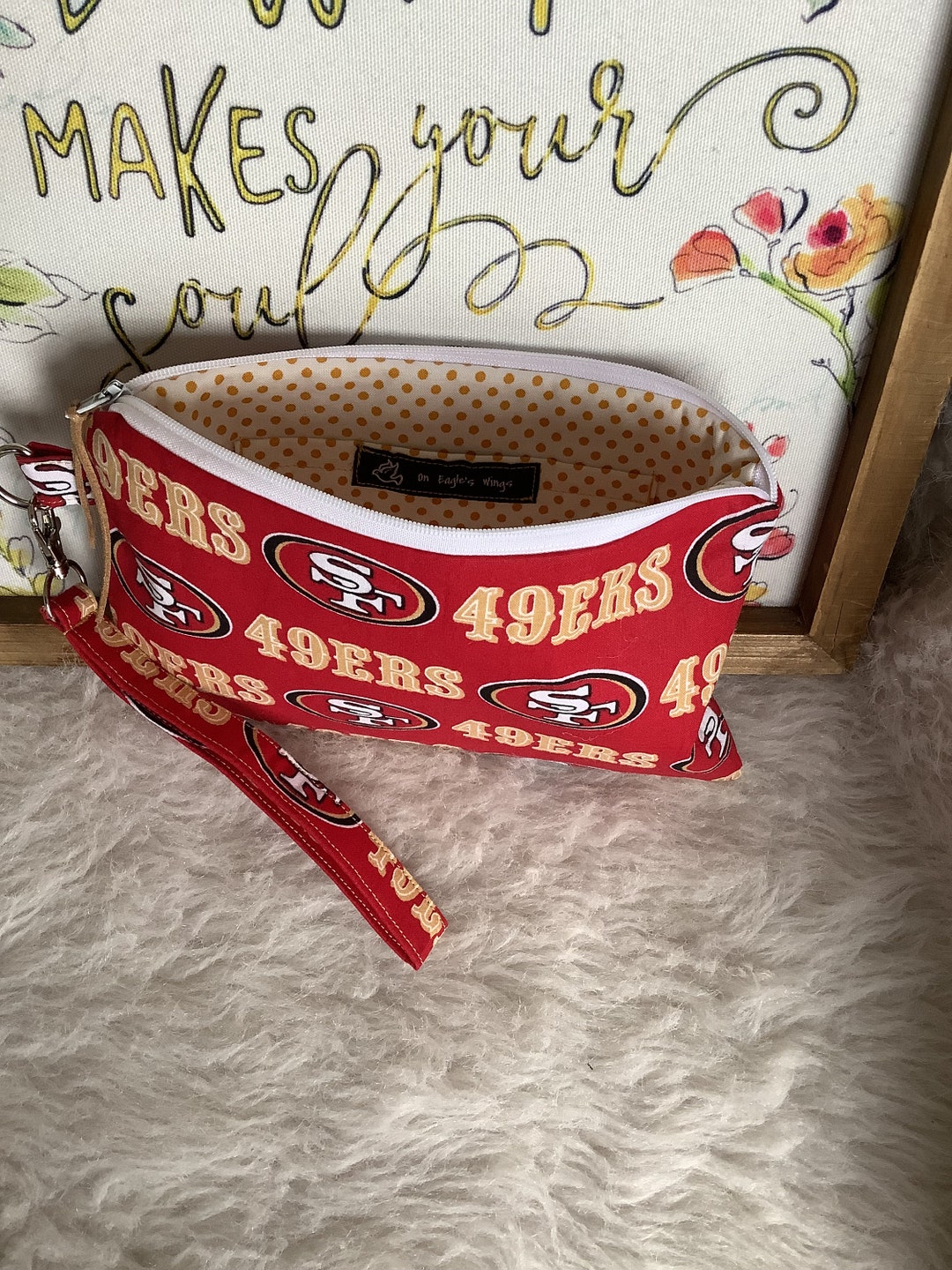 San Francisco 49ers Wristlet, Nfl,makeup Pouch, Wallet, Purse, Sports ...