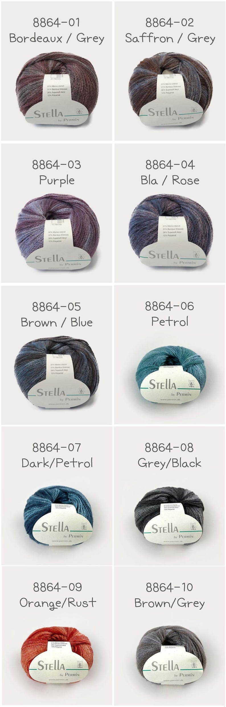 Stella 8864 Permin Knitting Yarn Worldwide Free Shipping - Etsy