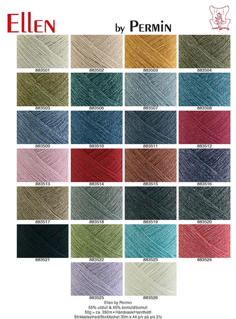 Permin Knitting Yarn Ellen Worldwide Free Shipping - Etsy