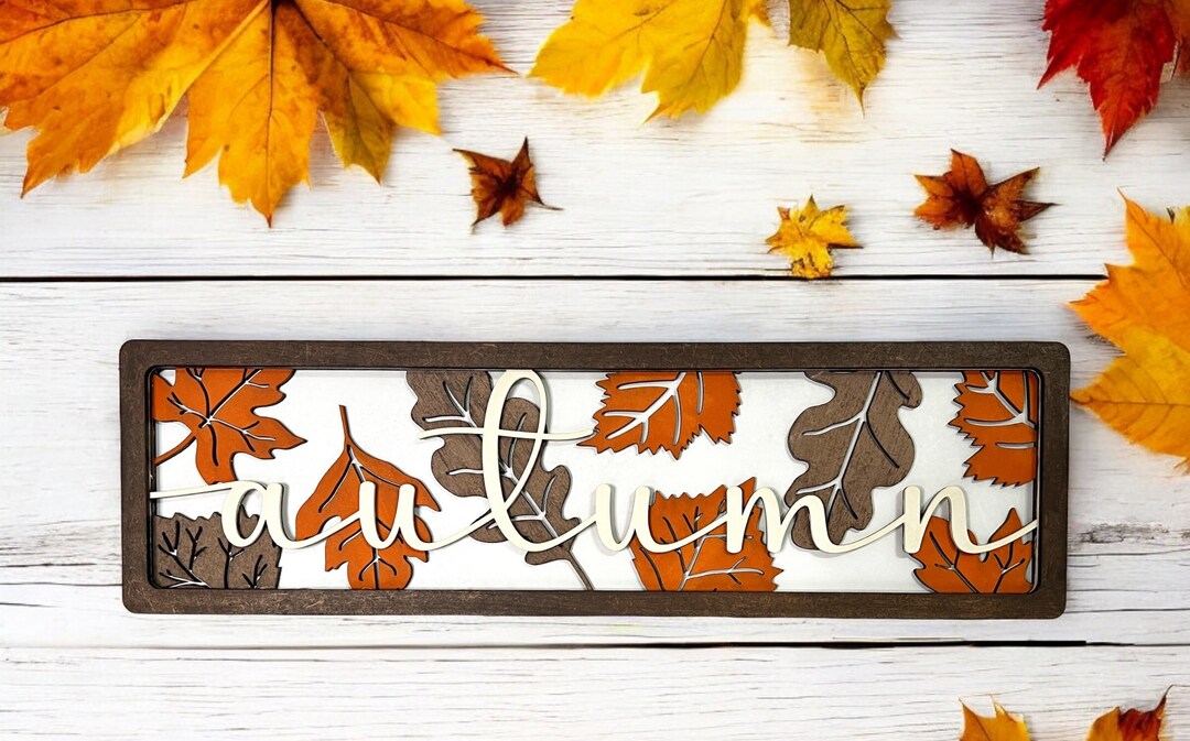 3D Autumn Leaf Sign - Etsy