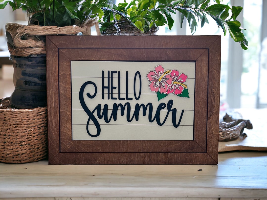 Chunky Farmhouse Frame - Hello Summer Insert - Etsy