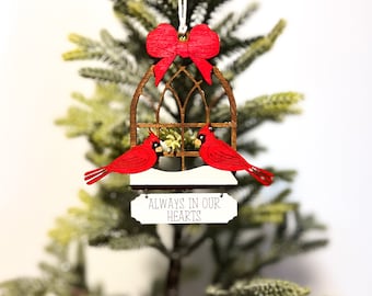 Cardinal Ornament - Silver - Etsy