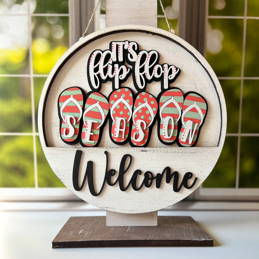 Interchangeable Round Insert - Flip Flop Season - Etsy