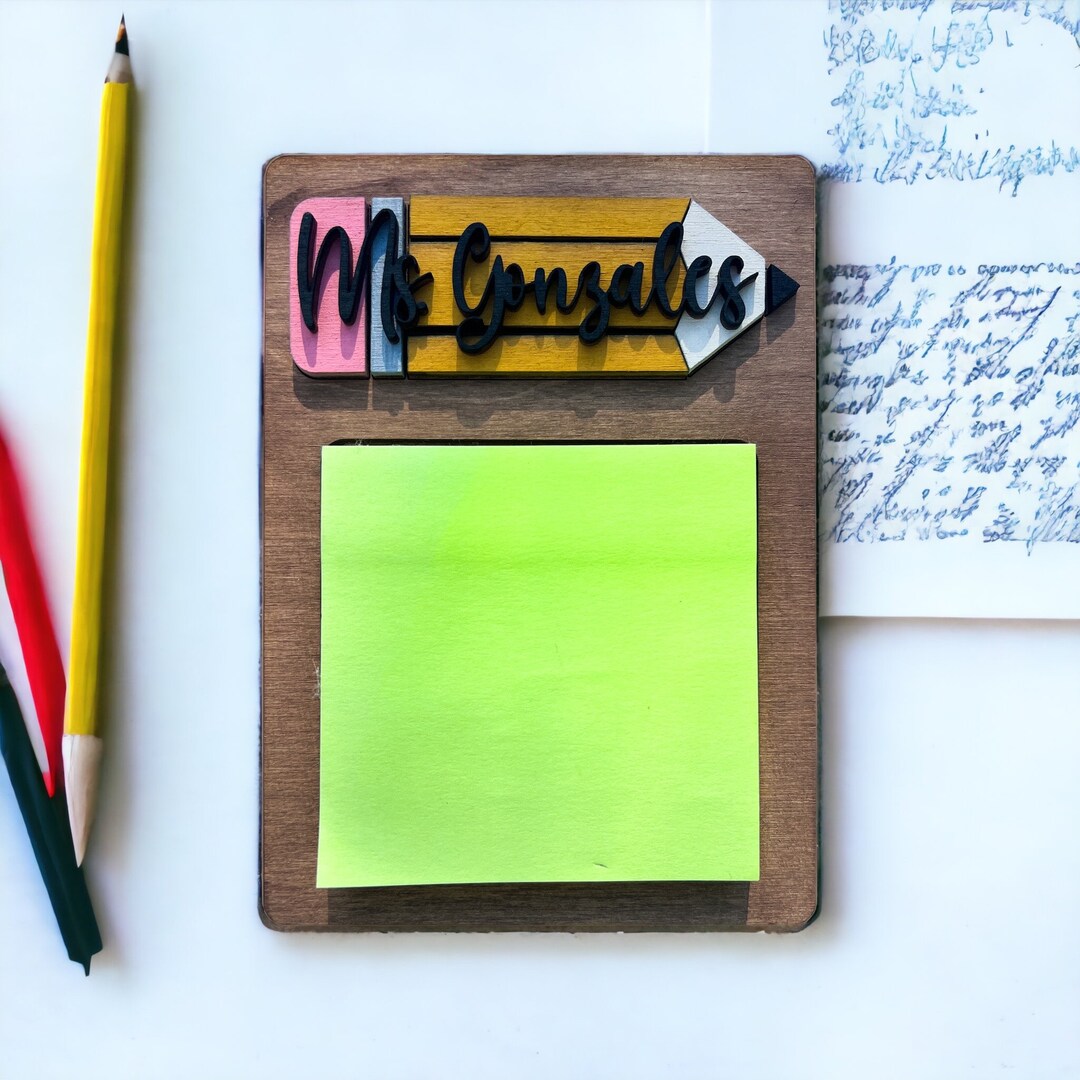 Personalized Sticky Note Holder - Etsy