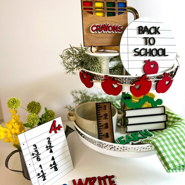 Back to School Tiered Tray Decor - Etsy