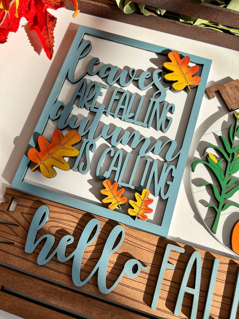 Interchangeable Wagon Shelf Sitter - Hello Fall - Etsy