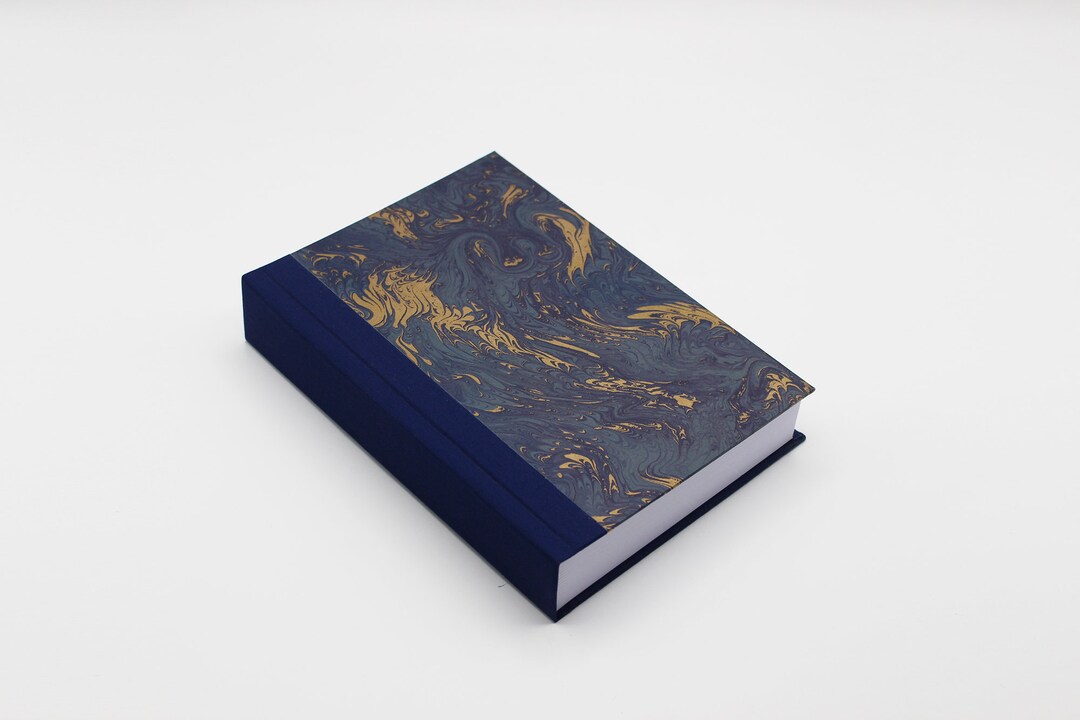Blue and Gold Marble Journal Thick A5 Handmade Marble Notebook Journal ...