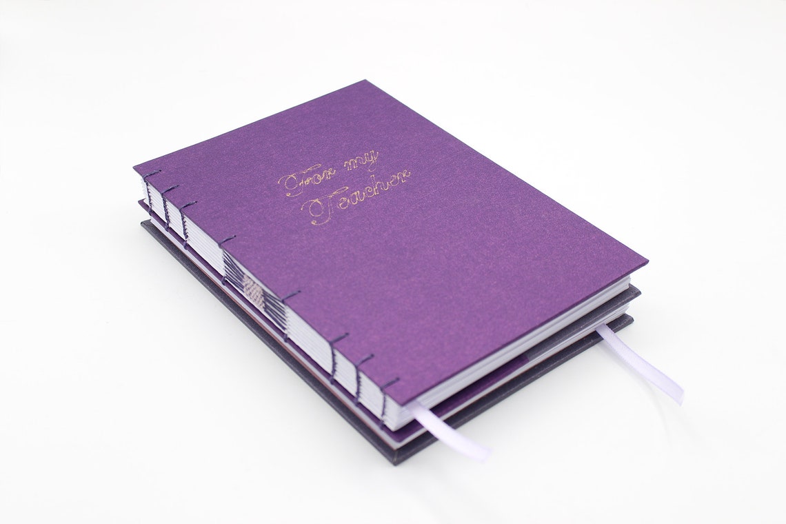 Handmade Double Notebook Coptic Stitch lay Flat Journal - Etsy UK