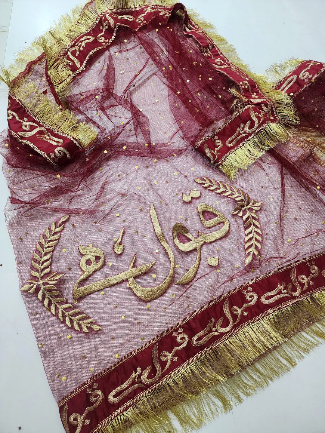 Nikkah Net Dupatta Qabool Hai Weddings Qubool Ho Veil Pakistani Asian ...