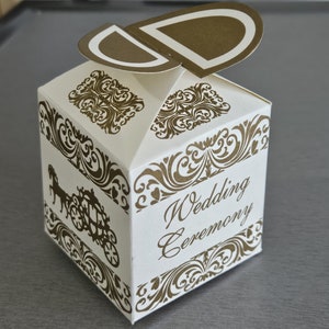 50 X Gold Cream Wedding Favour Boxes, Nikkah Mubarak, Shaadi Mubarak ...