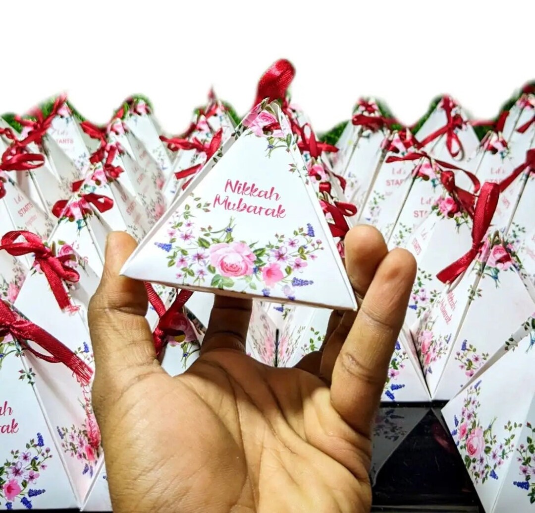 50 White Floral Nikkah Mubarak Favor Boxes - Etsy UK