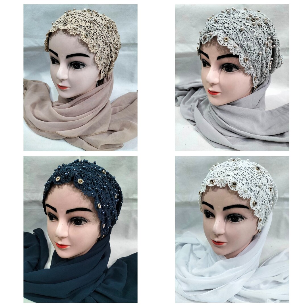 Muslim Womens Girls Fancy Bonnet Style Ready to Wear Hijaab Scarf ...