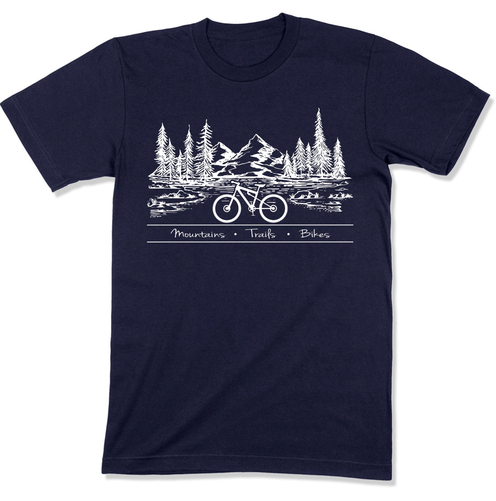 Mountain Bike MTB T-Shirt Mountains Trails Bikes | Etsy