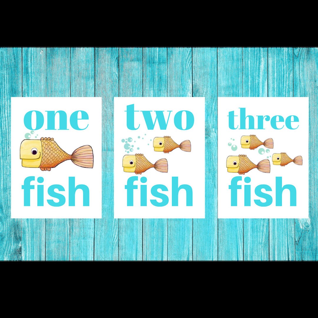 One Fish, Two Fish, Three Fish Nursery Wall Art Printable Handmade Fish ...