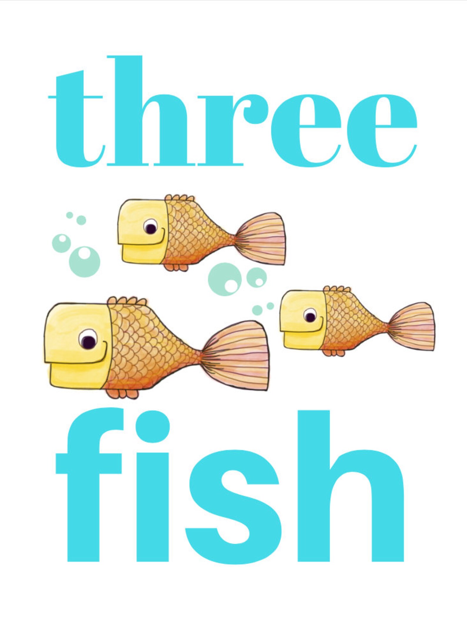 One Fish, Two Fish, Three Fish Nursery Wall Art Printable Handmade Fish ...