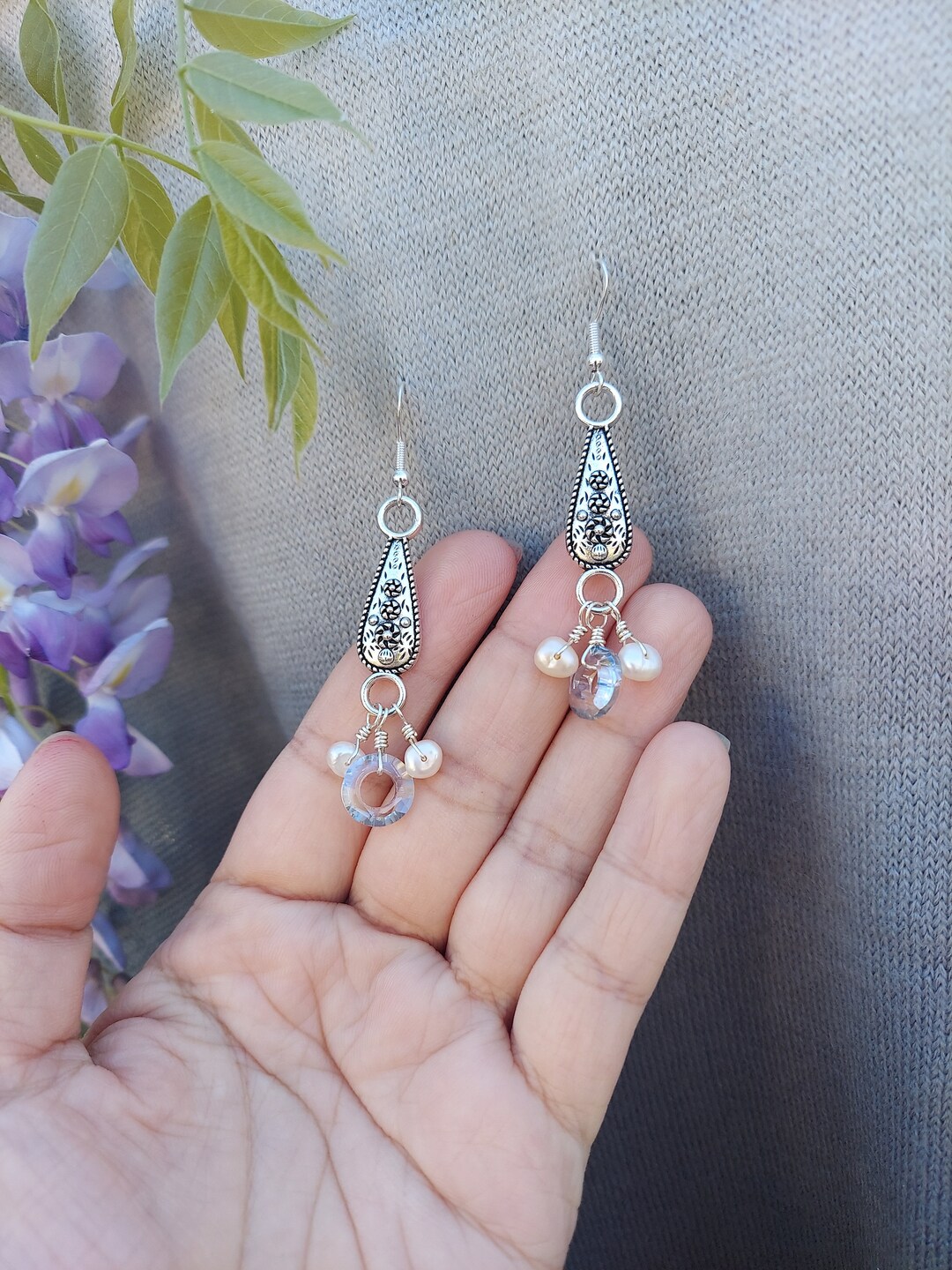 Handmade Swarovski Crystal Earrings -dangle Earring-handmade Jewelry ...