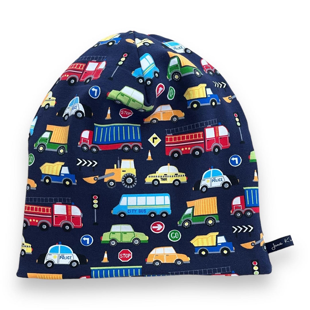 Beanie Hat variousvehicle Vehicles Cars Construction Site Bus Truck ...