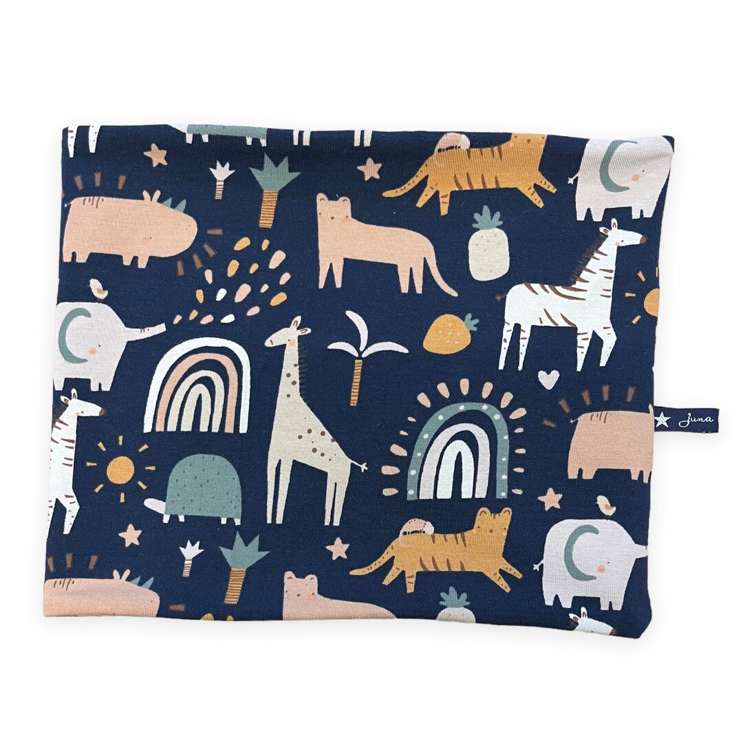 Loop Scarf "safari" Safari Animals Giraffe Lion Elephant Loop Scarf | Beanie Hat Matching in the ...