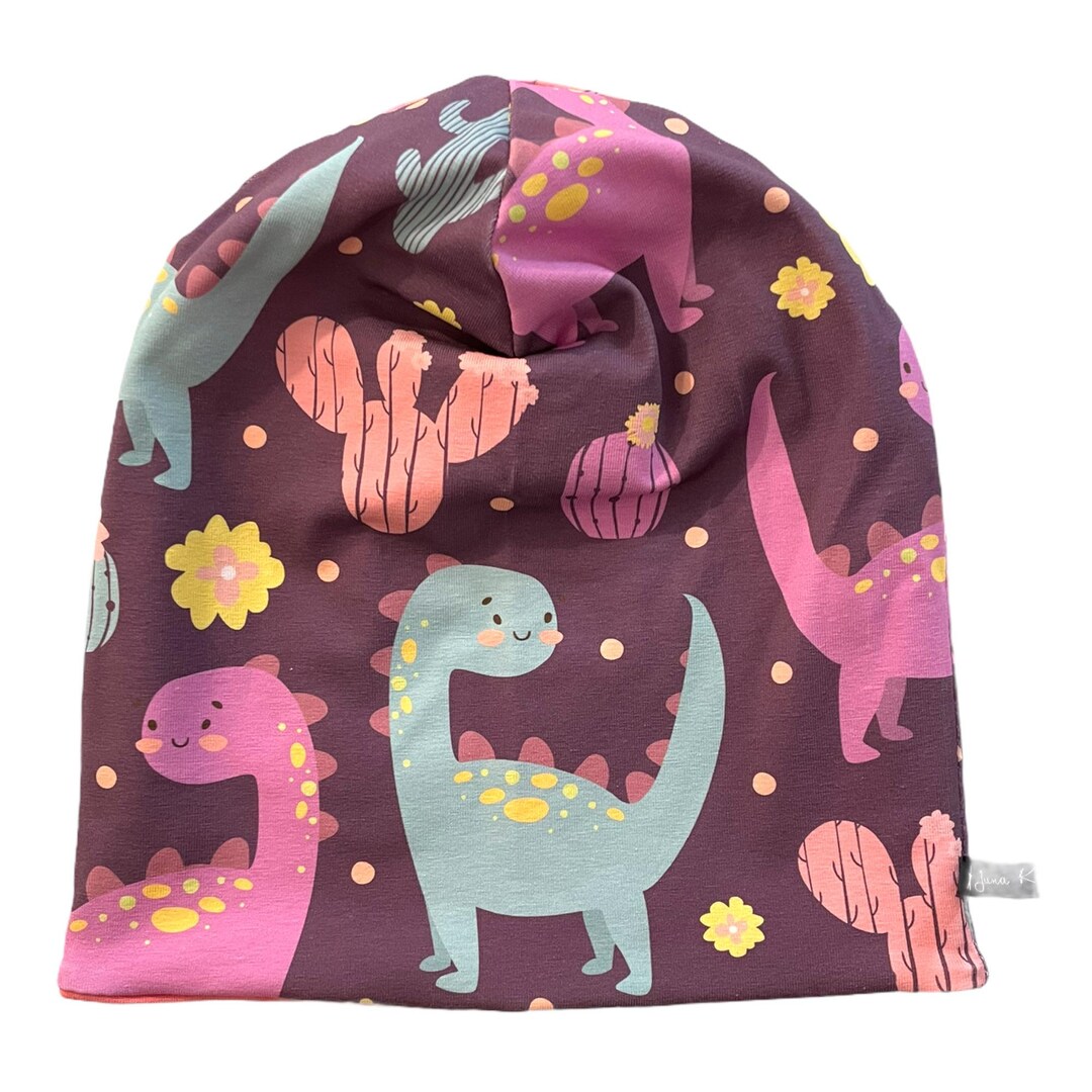 Beanie Hat Dinosaurs Dinosaurs Reversible Beanie Beanie Cap Loops ...