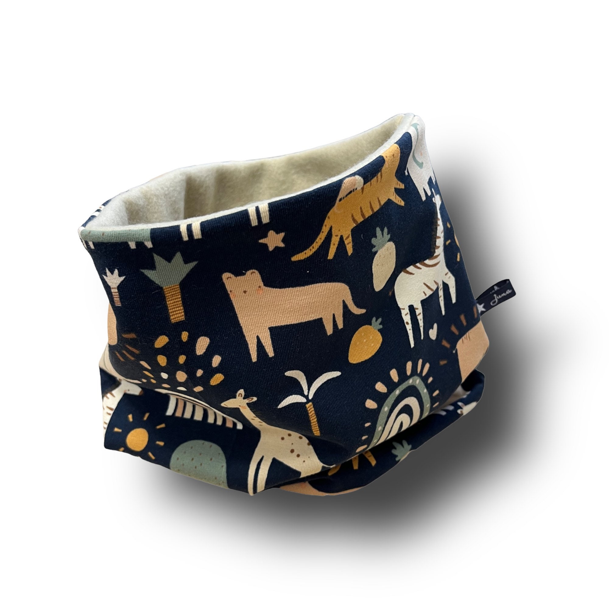 Loop Scarf "safari" Safari Animals Giraffe Lion Elephant Loop Scarf ...