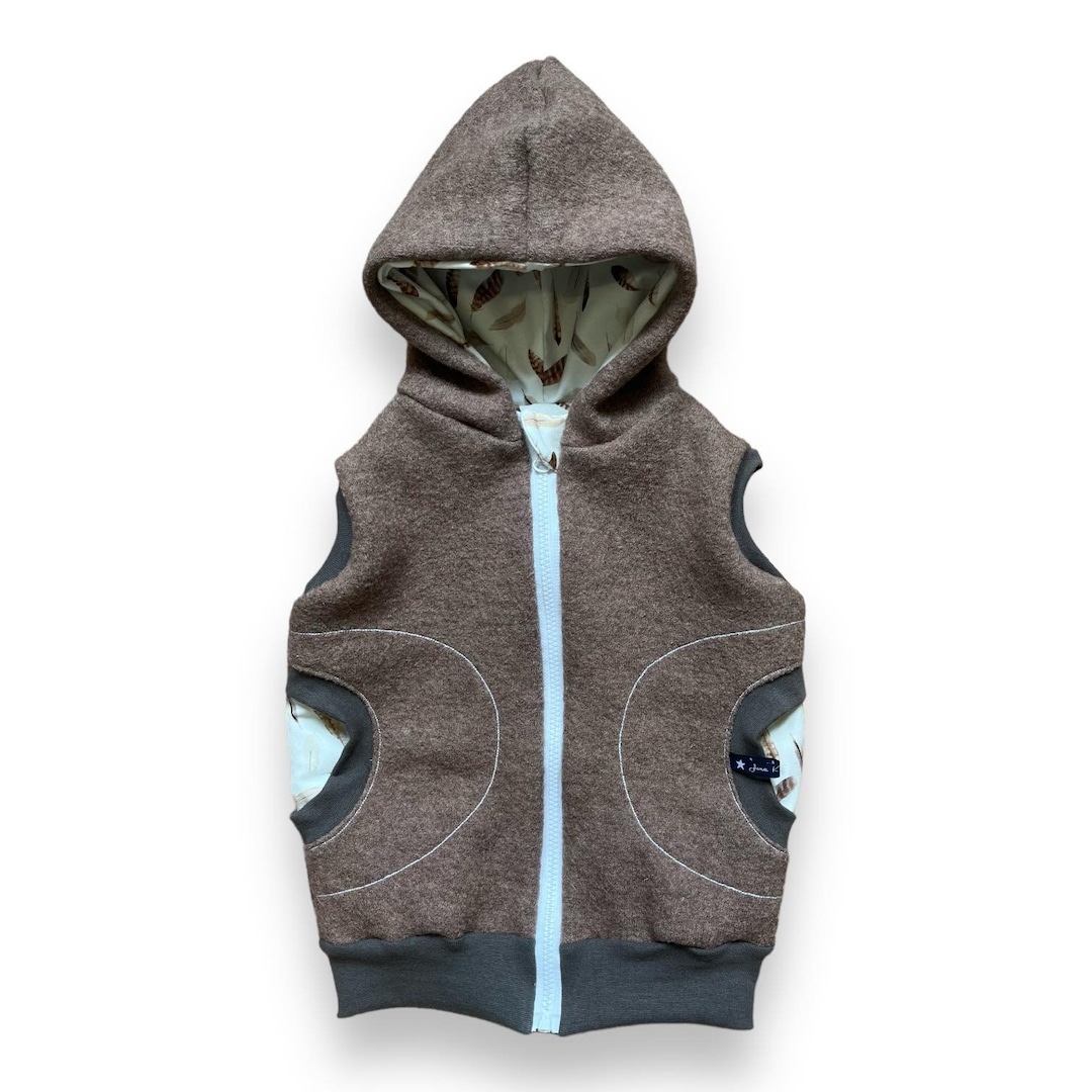 Cuddly Vest Walk Walkloden Walkjacke Walkweste Vest Jersey Fleece Brown ...