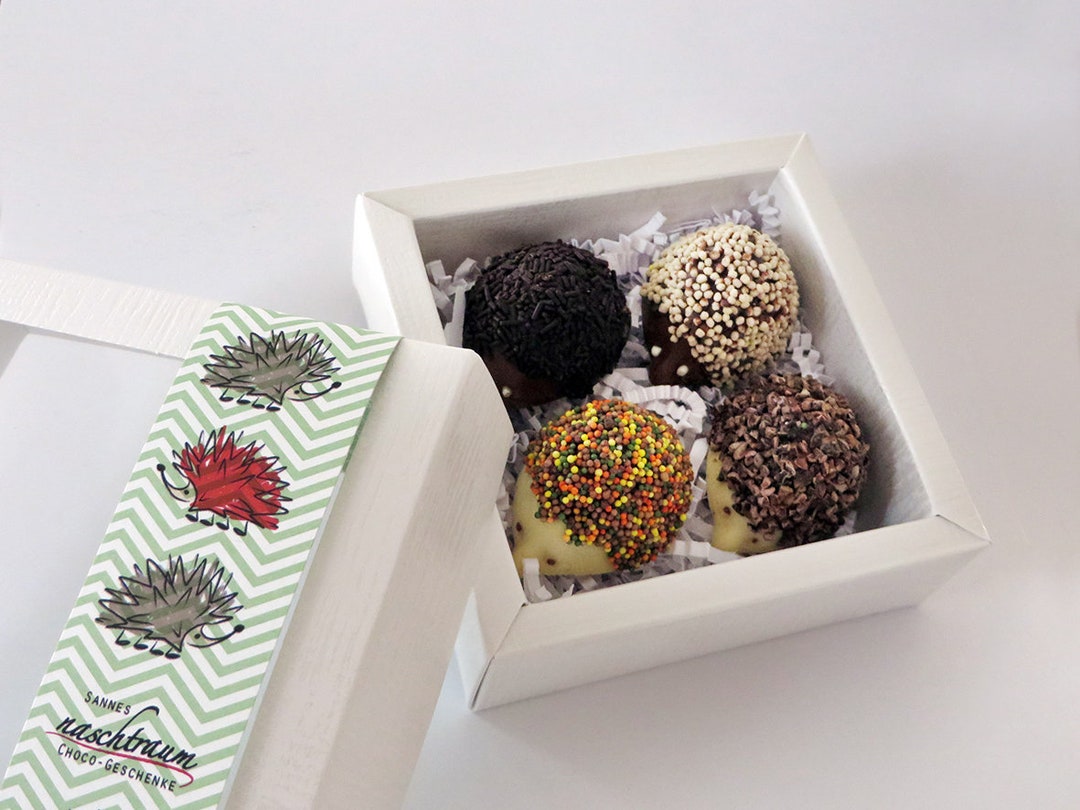 4 Sweet Hedgehogs Made of Filled Chocolate, Nougat Praline, Hazelnut ...
