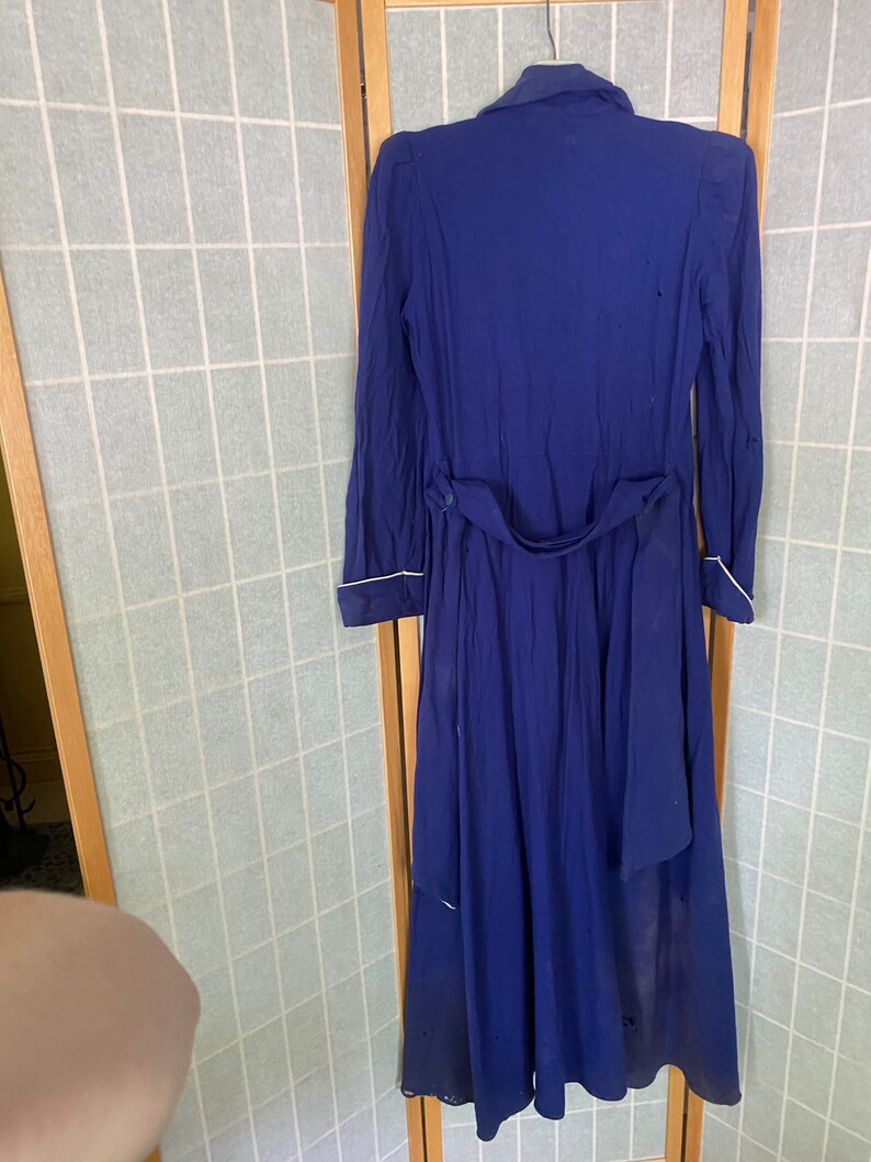 Vintage 1940's Navy Blue Wool Robe - Etsy