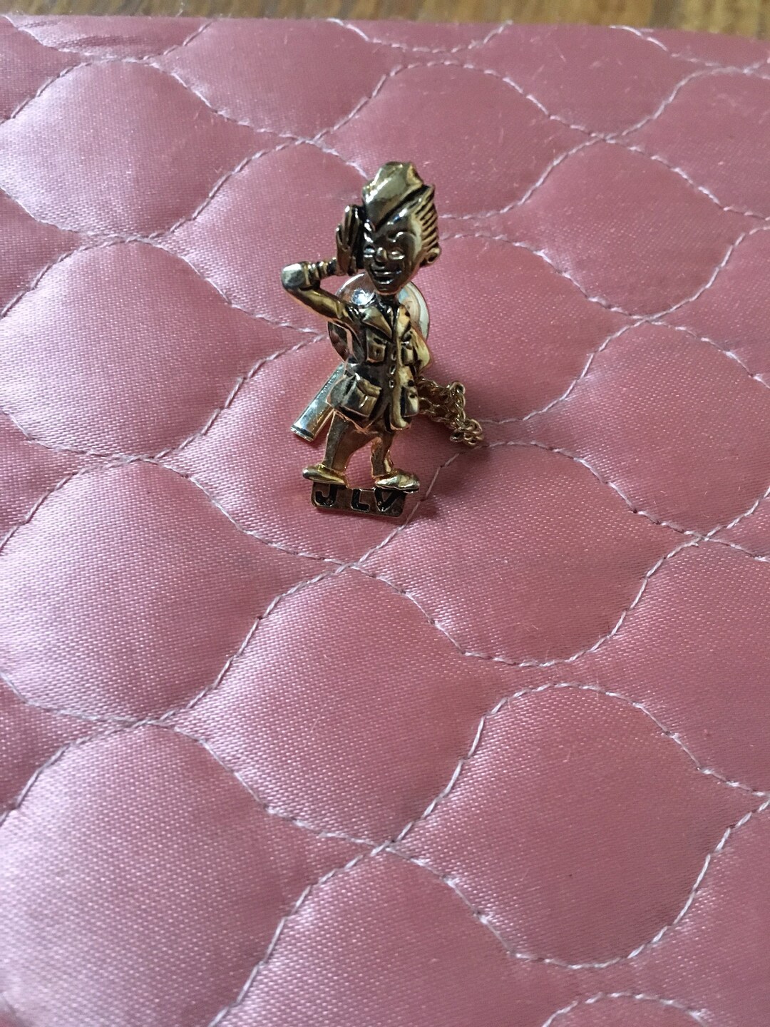 Vintage Golden Army Man, Soldier Tie Tack With Initials JLV - Etsy