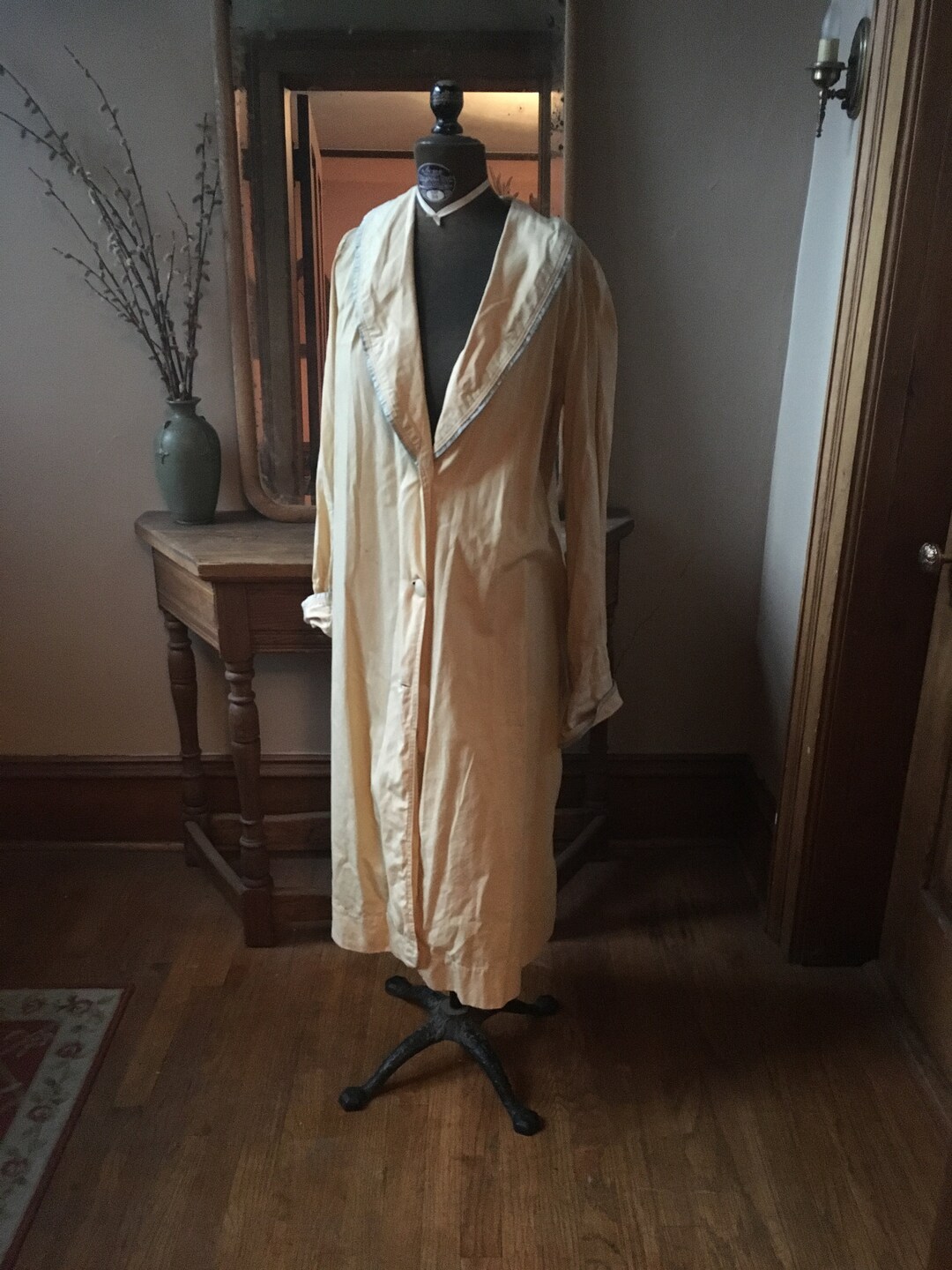 Vintage 1940's Pale Yellow Jacket, Coat With Blue Pining - Etsy