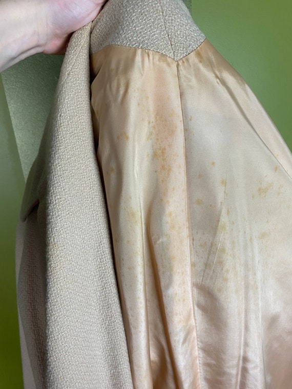 Vintage 1960’s beige tan wool coat, size medium large - Gem
