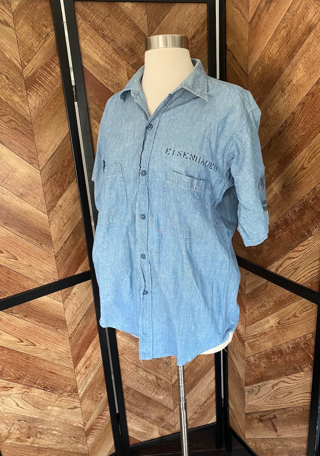 Vintage 1940’s Blue WWII Air Force Short Sleeve Button up Uniform Skirt ...