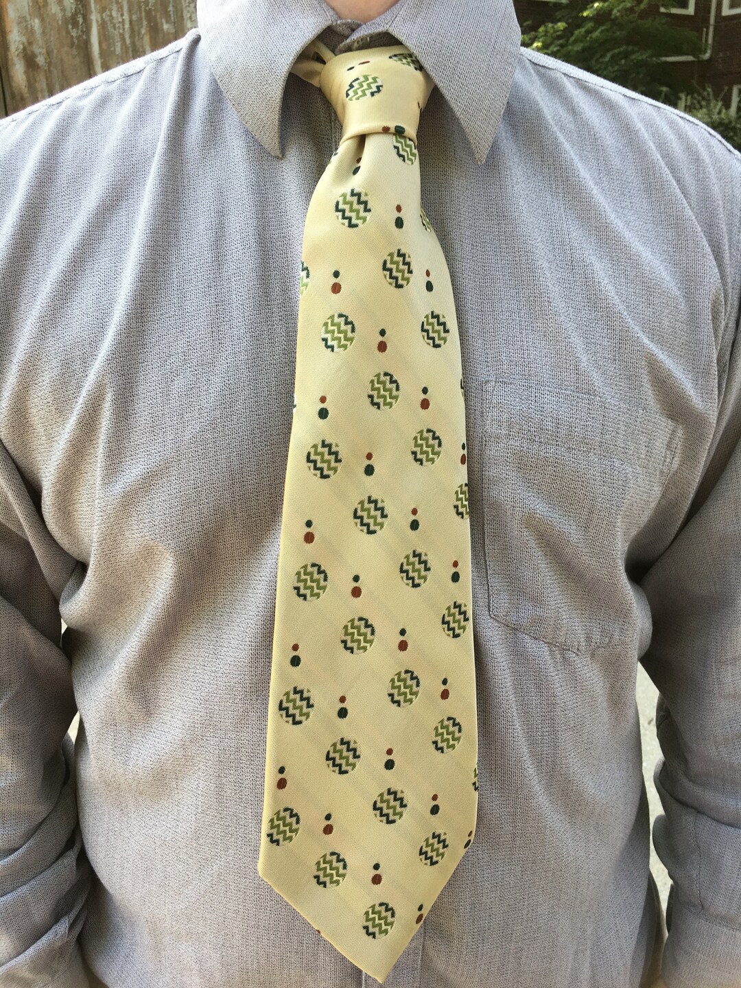 1970's Wide Green Pattern Tie - Etsy