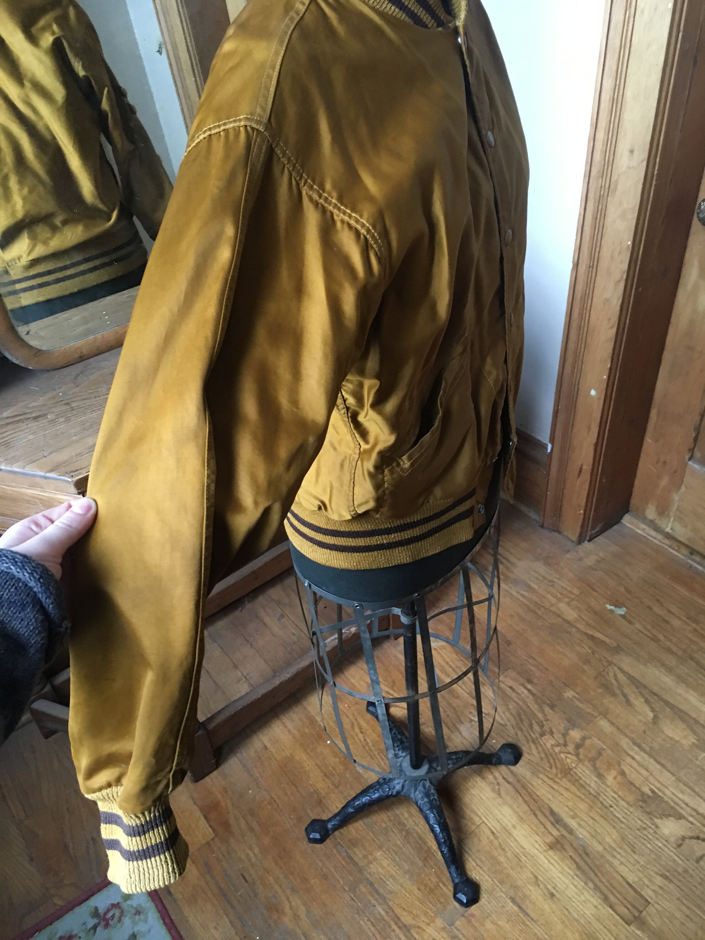 Vintage 1960's Gold Shiny Bomber Jacket Size medium One | Etsy