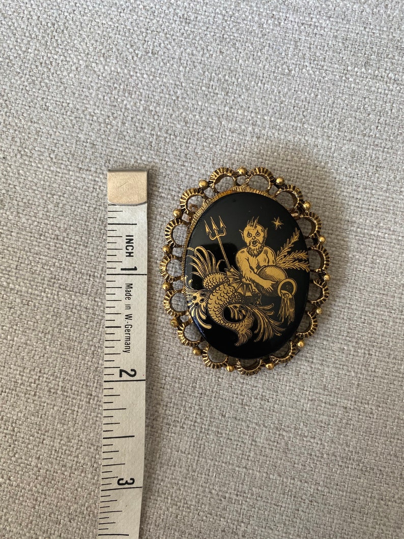 Vintage 1970's Gold and Black Merman Mermaid Water Pourer - Etsy