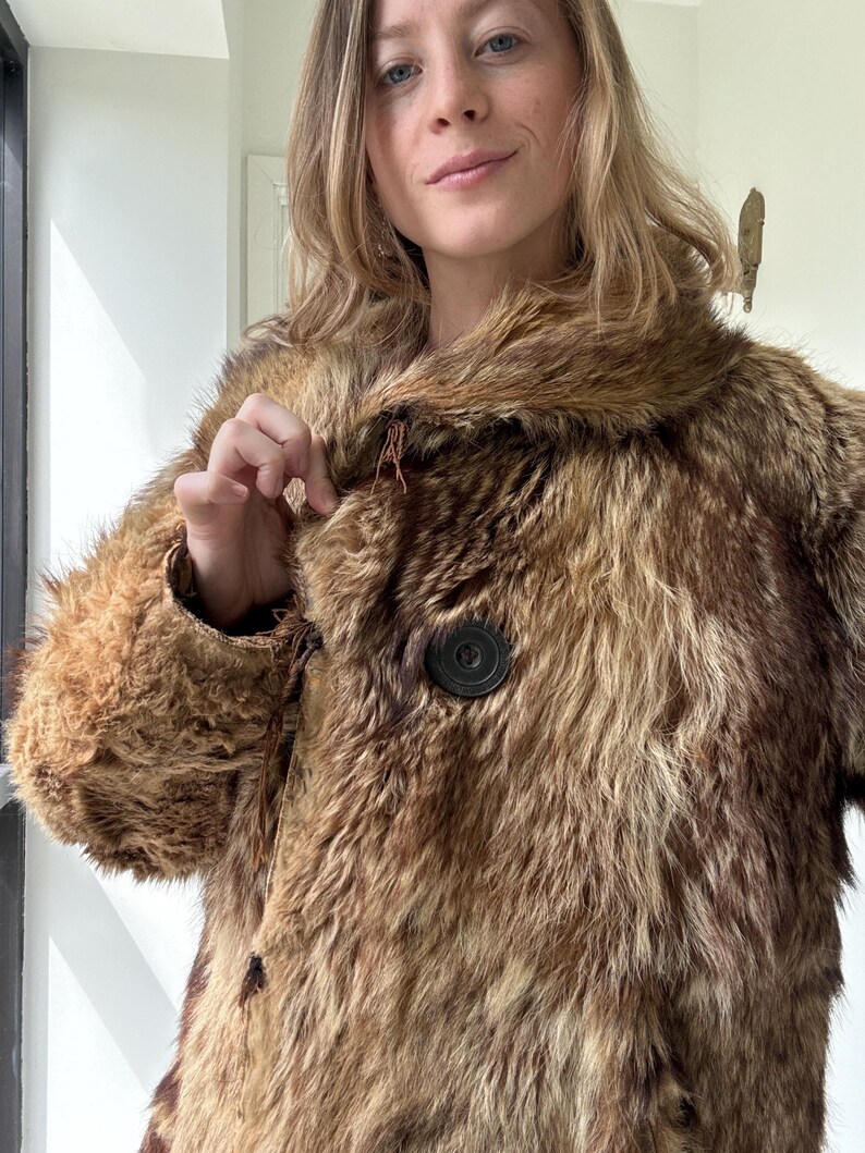 Antique 1910s 1920s Raccoon Fur Men’s Coat, Straw and Ellsworth MFCC ...