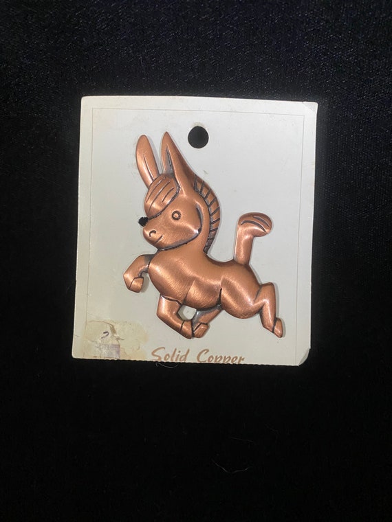 vintage 1970s copper pin - Gem