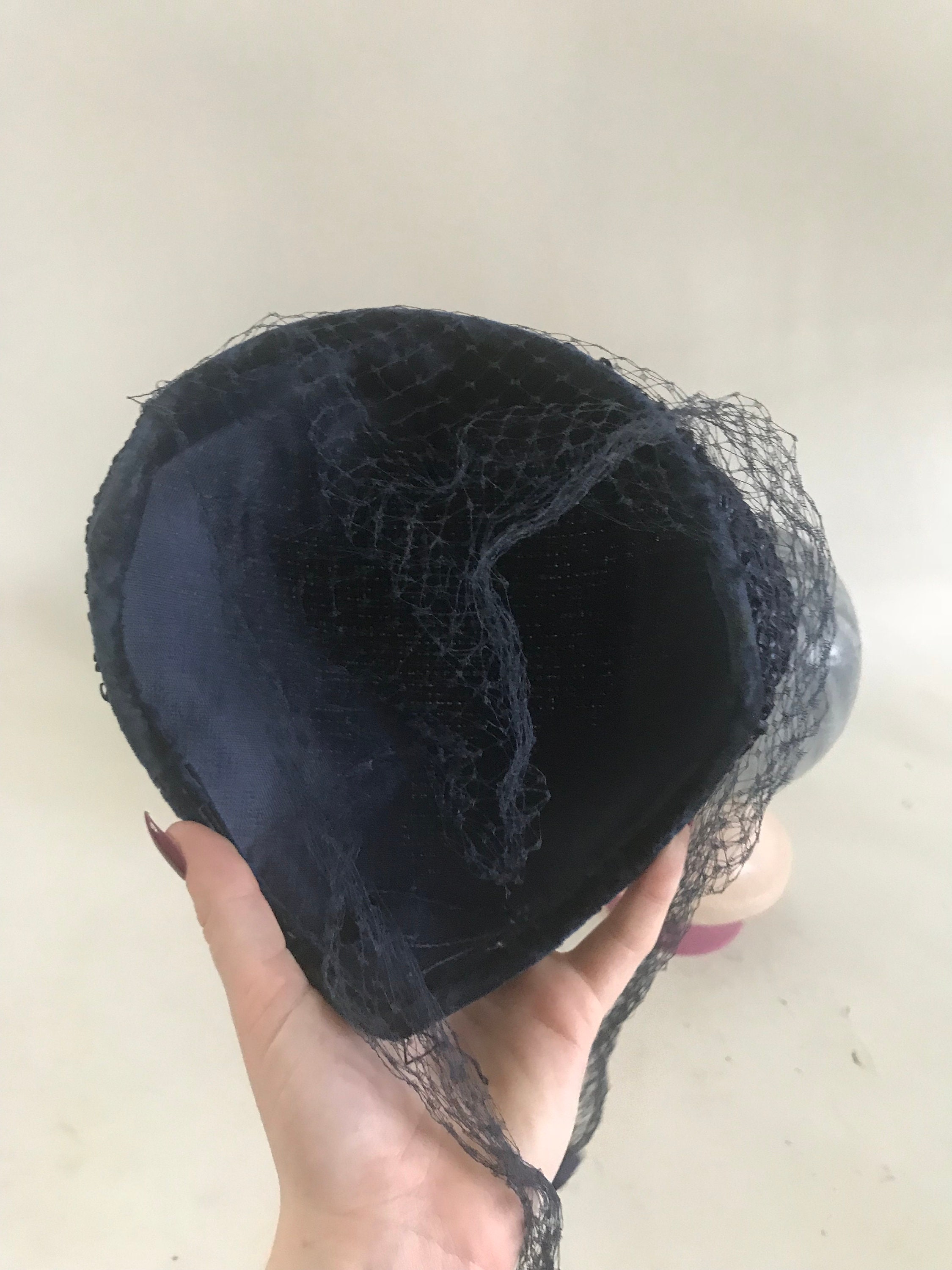 Vintage 1940s Navy Triangle Hat With Veil Net - Etsy