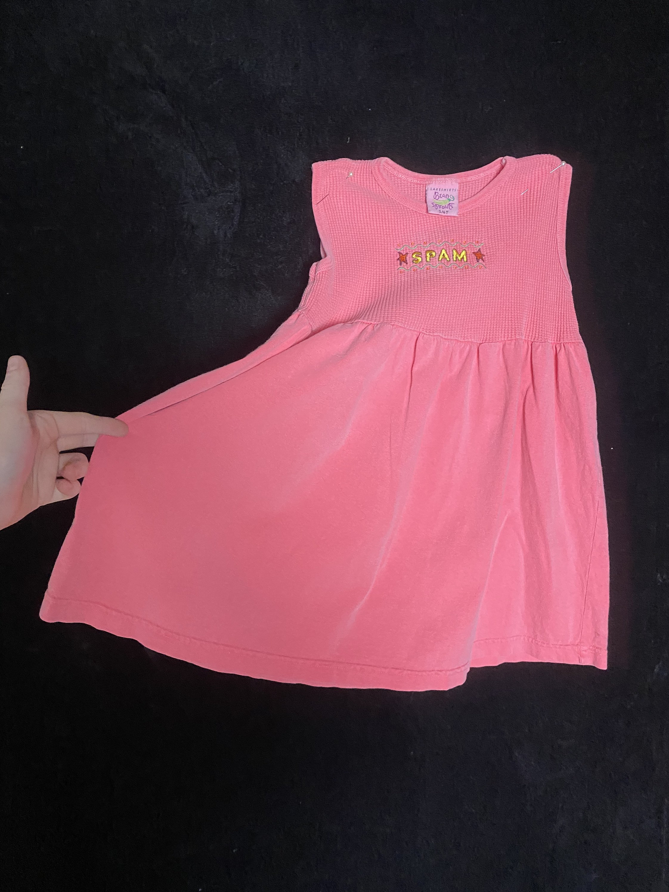 Vintage 1990s Pink Little Girls Dress With Spam Embroidered - Etsy