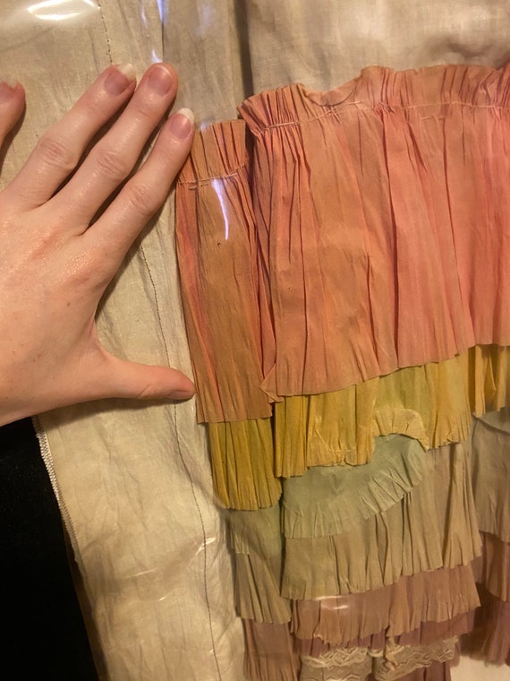 Vintage antique 1910s 1920s colorful tissue silk tier… - Gem