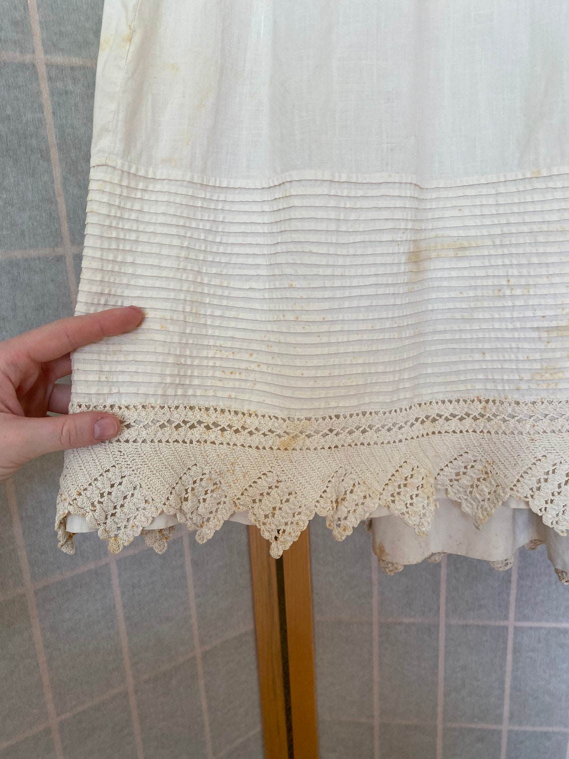 Antique vintage late 1800s white cotton skirt petticoat | Etsy