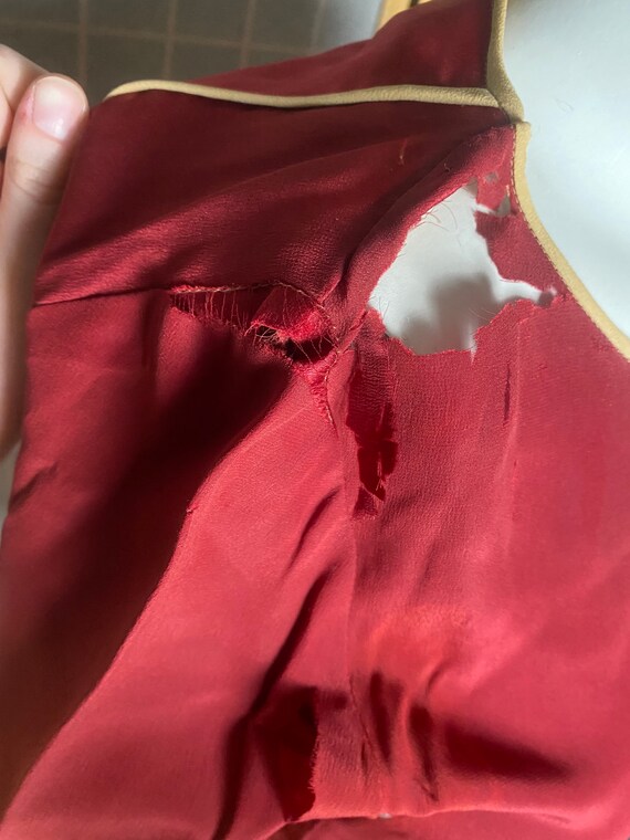 Vintage antique 1920’s maroon red silk flapper dress … - Gem