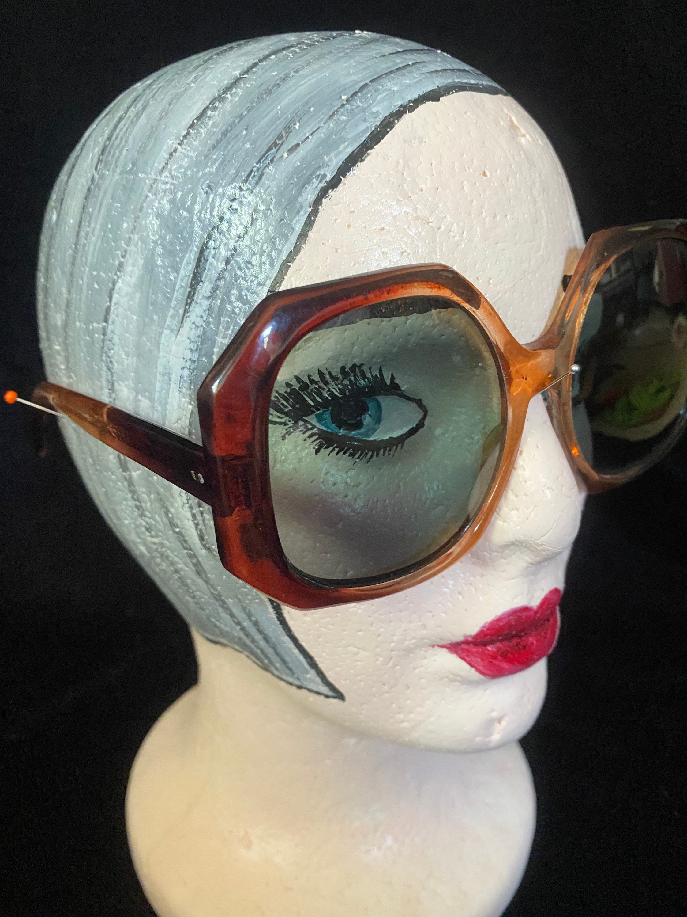 Vintage 1980’s Huge Blocky Brown Plastic Sunglasses - Etsy Australia