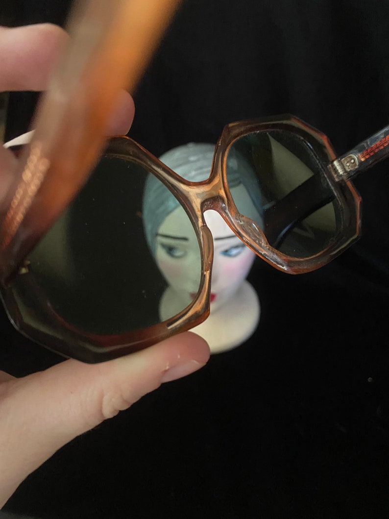 Vintage 1980’s Huge Blocky Brown Plastic Sunglasses - Etsy