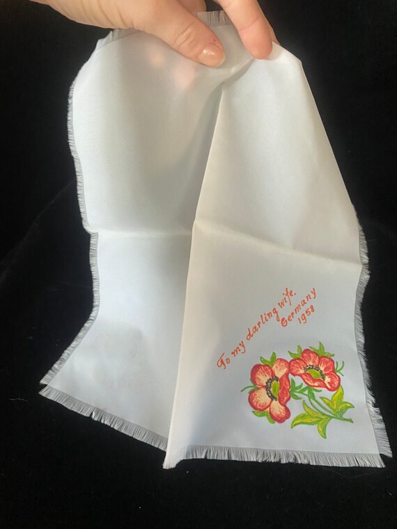 Vintage 1950’s 1958 square white hanky with to my dea… - Gem