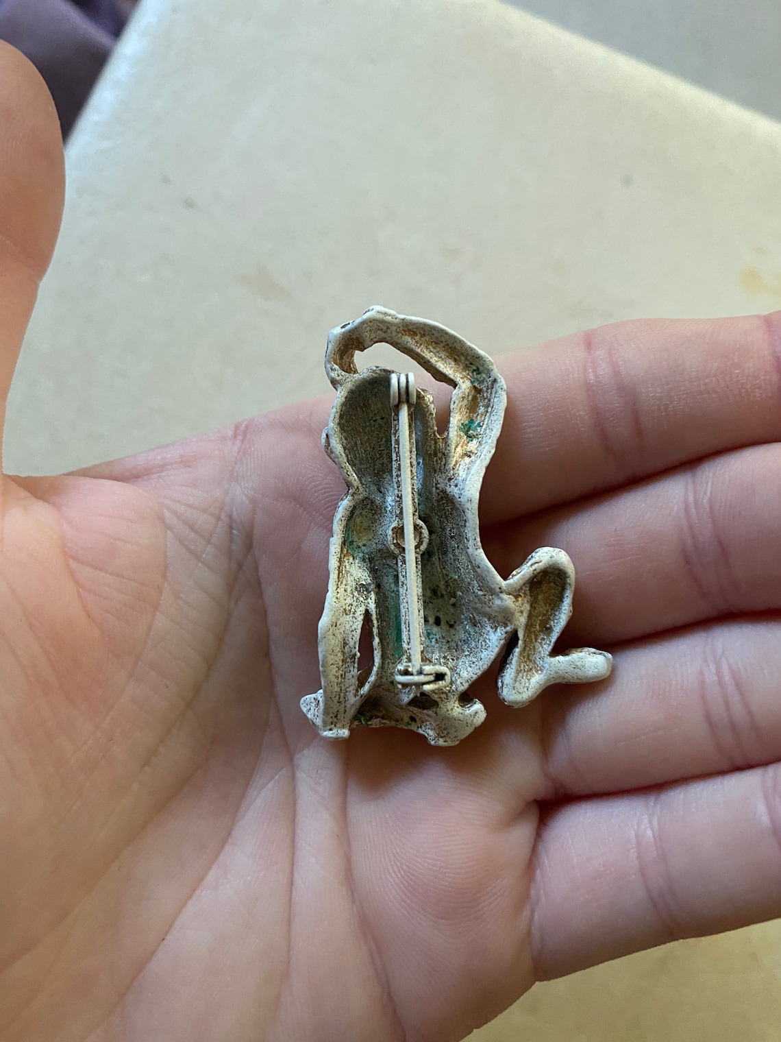 Vintage 1960’s White and Gold Monkey Chimp Pin, Brooch - Etsy