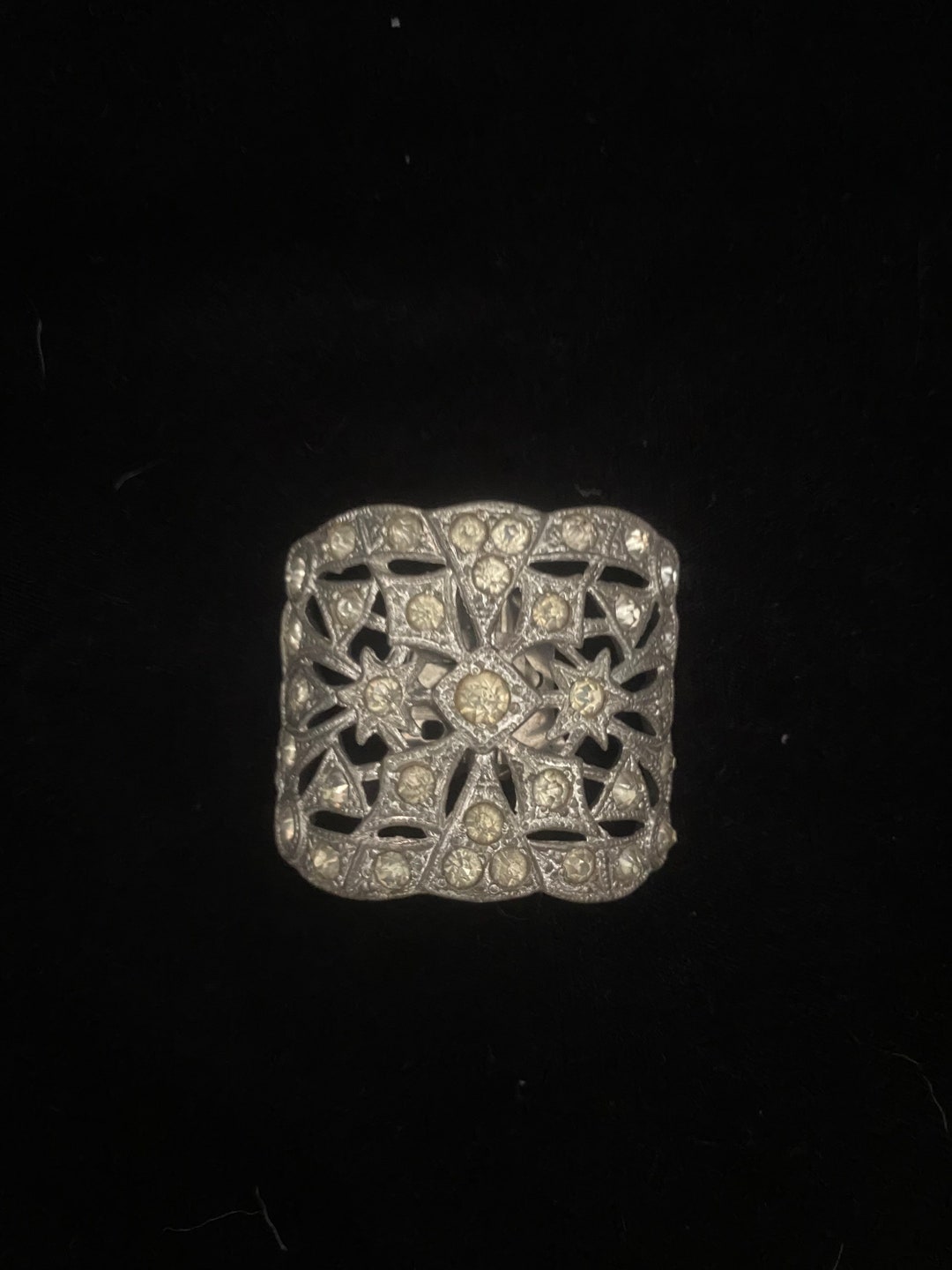 Vintage 1940’s Curved Silver Fur Clip, Dress Clip With Rhinestones - Etsy