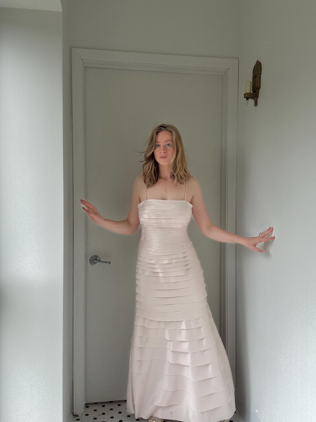 Vintage Y2k JS Collections Formal Champagne Dress, Gown Size 10, New ...