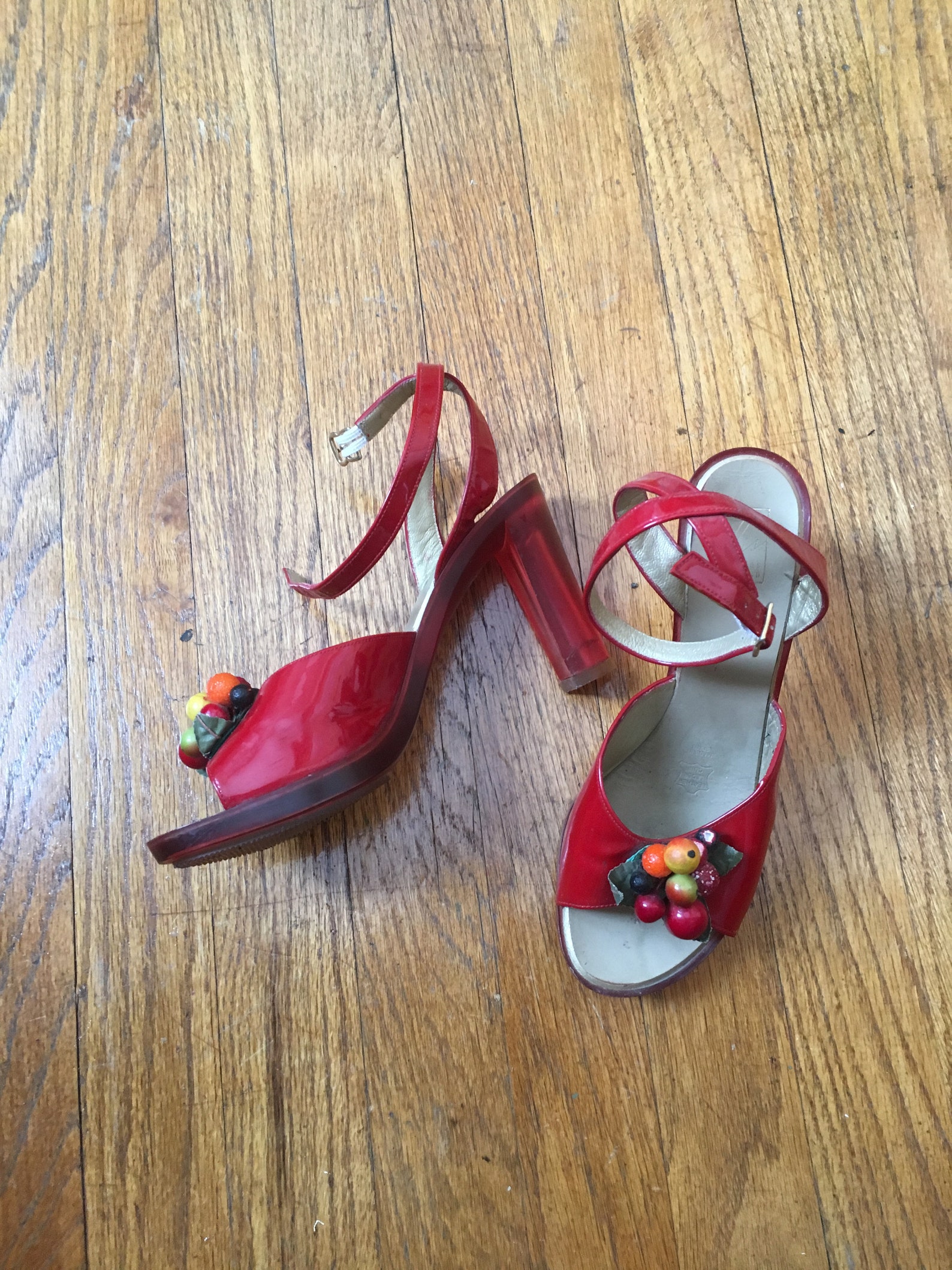 Vintage Red High Heels With Fruit US Size 6 Charles Jordan - Etsy