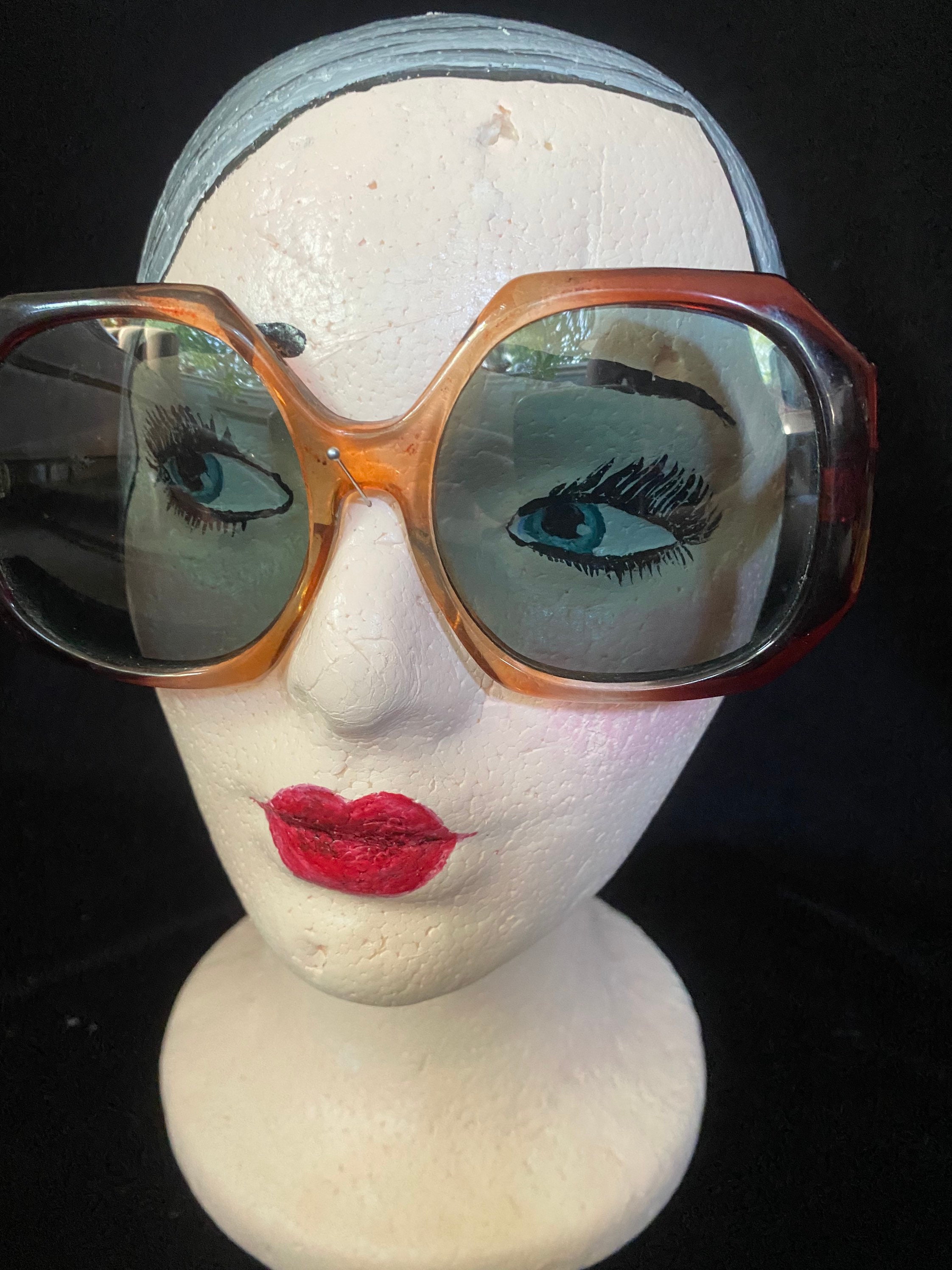 Vintage 1980’s Huge Blocky Brown Plastic Sunglasses - Etsy Australia