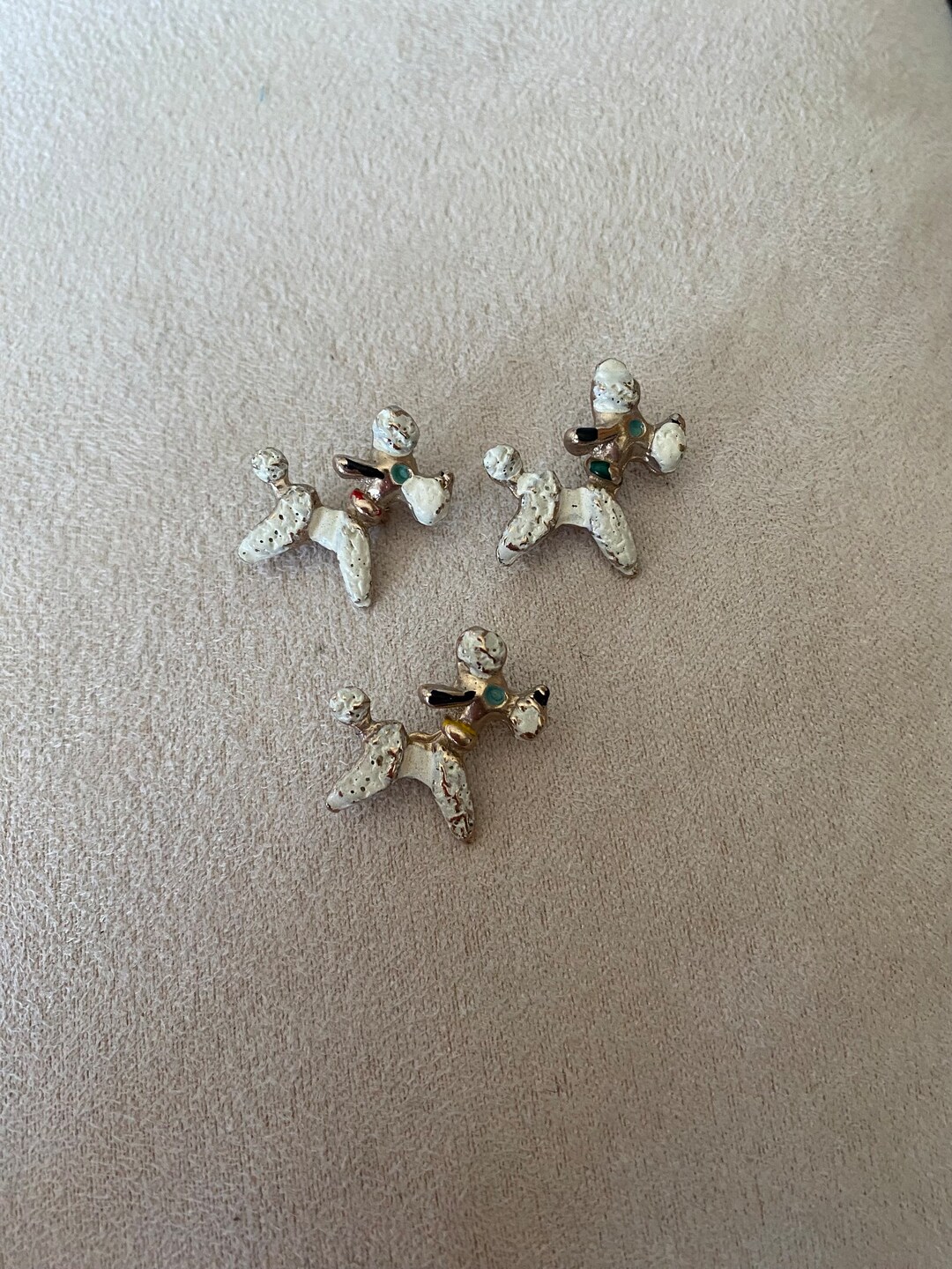 Vintage 1950’s Set of 3 Miniature Poodle Pins - Etsy